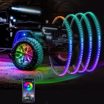 RGB Tire Ambient Lighting Strip Wheel Lights for Truck Offroad Vehicle ...